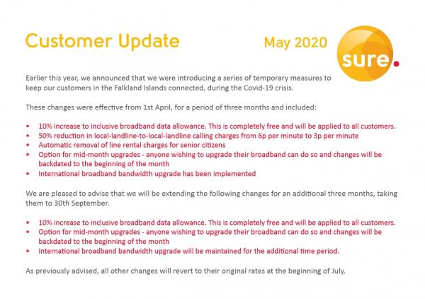 Customer & Service Announcements | Sure Falkland Islands